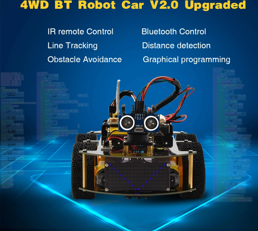 Robot Mini tank V2 Ardruinos programabil | robo1